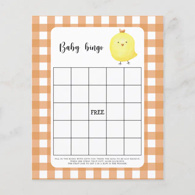 Chicken - Baby shower bingo game | Zazzle