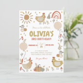 Chicken Birthday Invitation Fall Party Invite Hen | Zazzle
