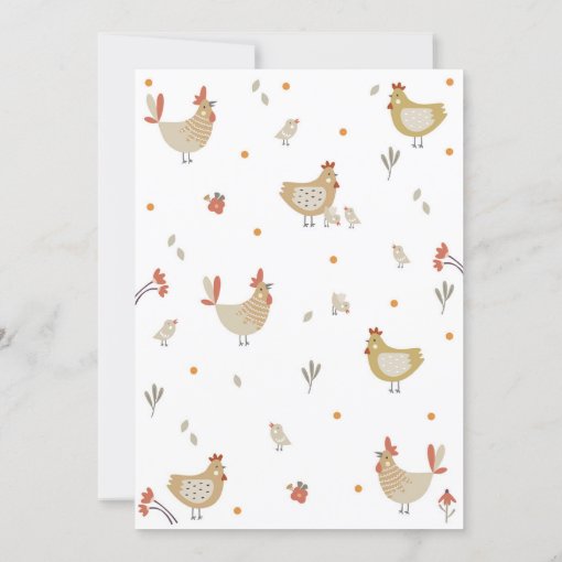 Chicken Birthday Invitation Fall Party Invite Hen | Zazzle
