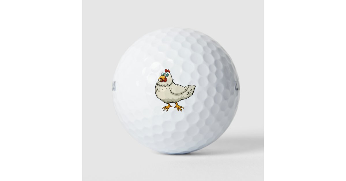 Chicken cartoon golf balls | Zazzle