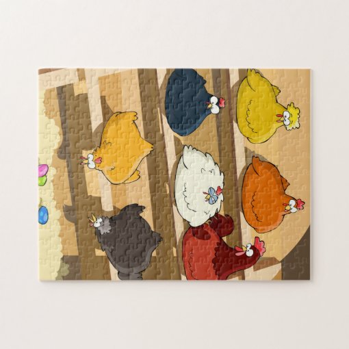 Chicken Coop Easter Eggs Jigsaw Puzzle | Zazzle