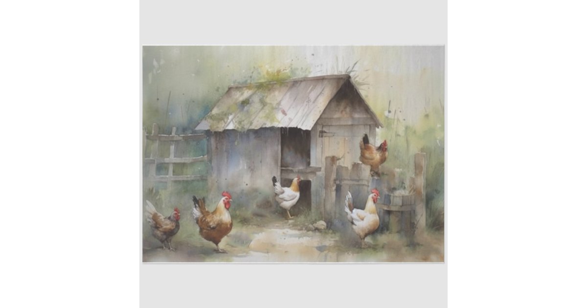 Chicken coop Tissue Paper | Zazzle