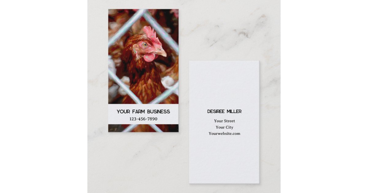 Chicken Country Farm Hen Business Card | Zazzle