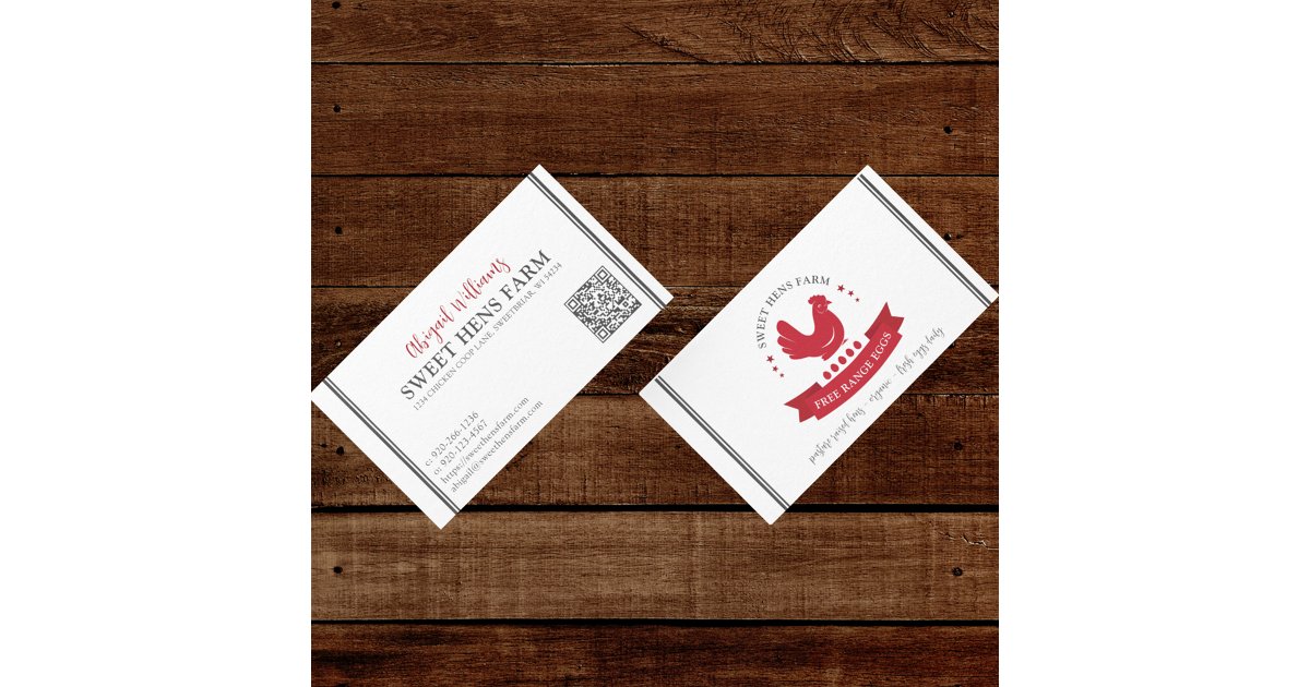 Chicken Eggs Farm QR Code Business Card | Zazzle