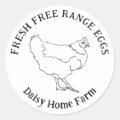 Chicken Eggs Simple Hand Drawn Personalized Classic Round Sticker | Zazzle
