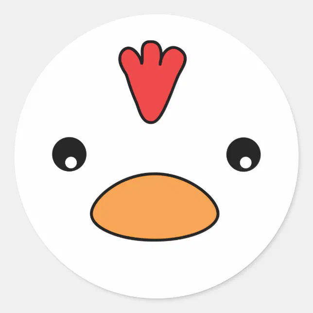 Chicken Face Stickers | Zazzle