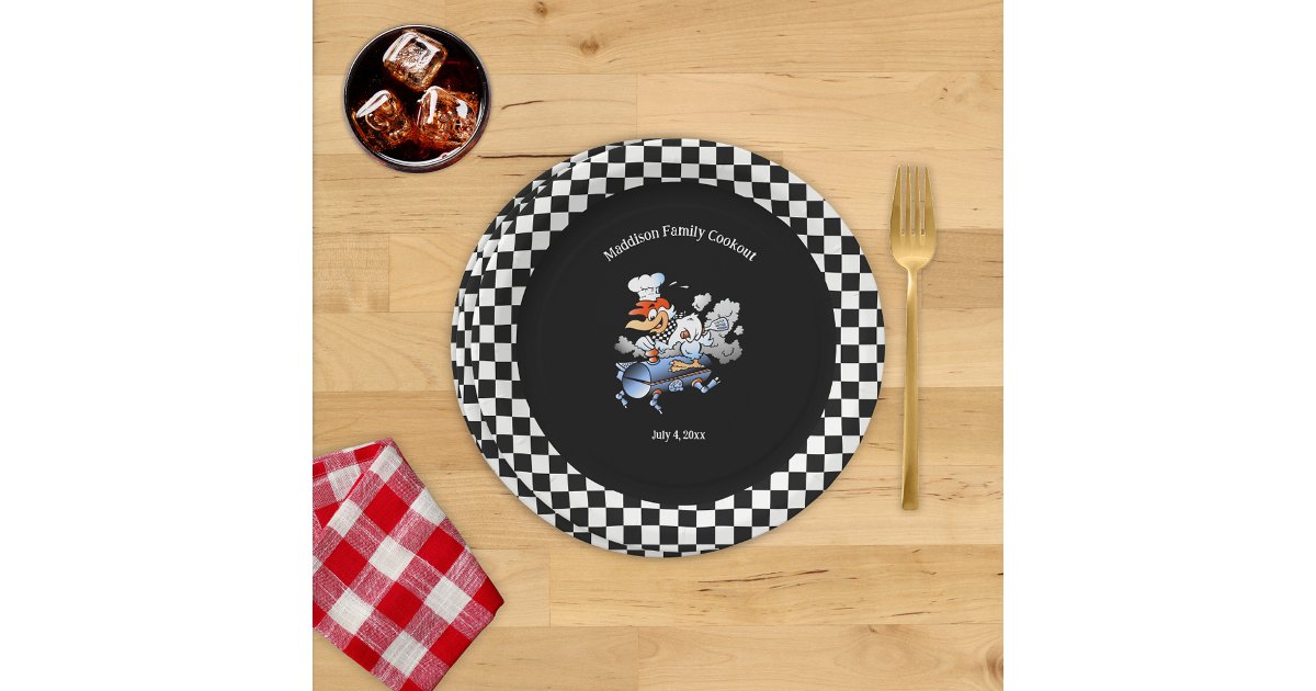 Chicken Family Cookout Custom Paper Plates | Zazzle
