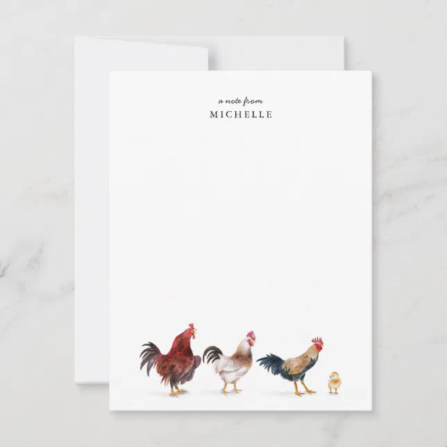 Chicken Farm Animal Note Card | Zazzle