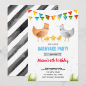 Chicken farm birthday party invitation | Zazzle
