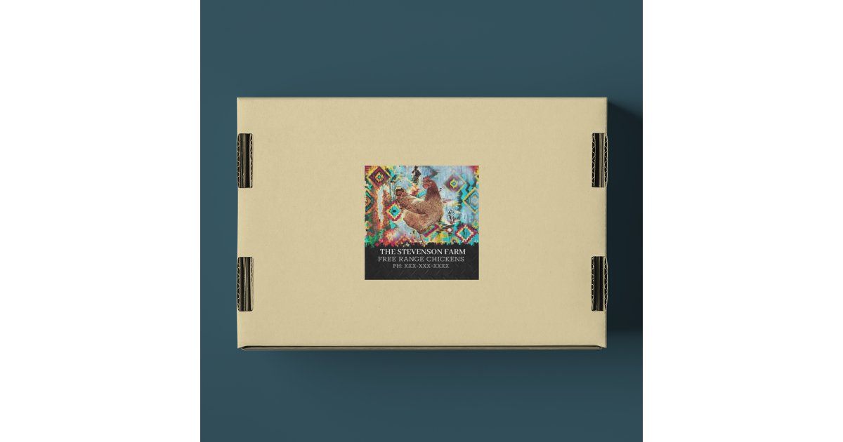 Chicken Farm Broiler Meat Birds Free Range Square Square Sticker | Zazzle