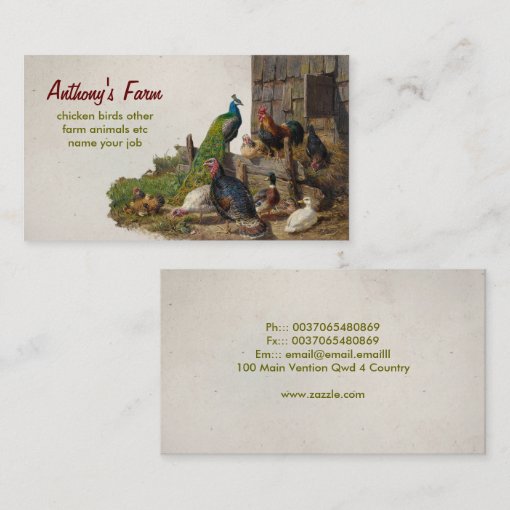 chicken farm business card | Zazzle