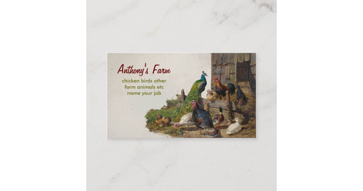 chicken farm business card | Zazzle