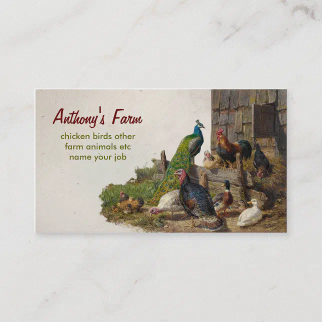 chicken farm business card | Zazzle
