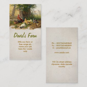 chicken farm business card | Zazzle