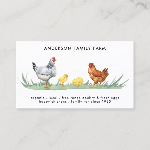 Chicken Farm Free Range Eggs QR Code Business Card | Zazzle