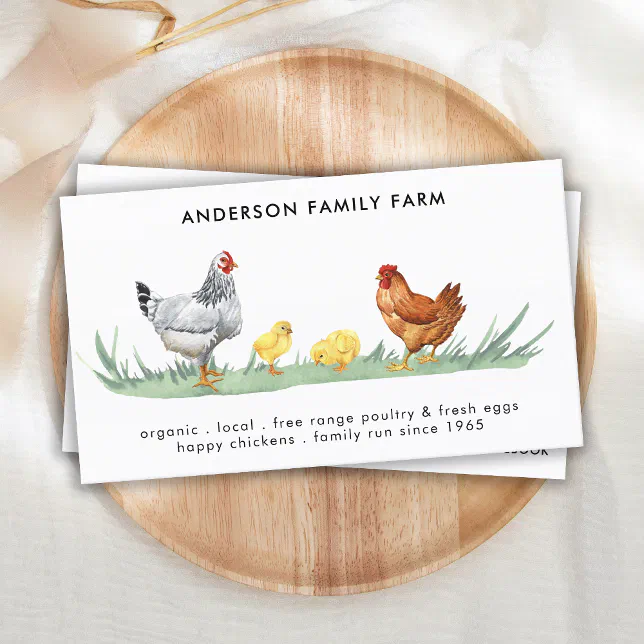 Chicken Farm Free Range Eggs QR Code Business Card | Zazzle