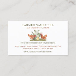 Chicken Farm Fresh Eggs Business Card | Zazzle