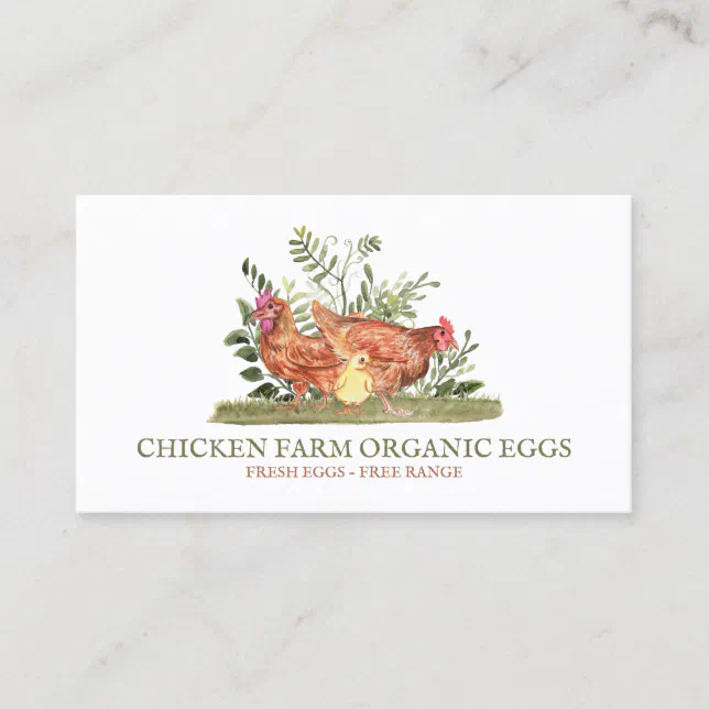 Chicken Farm Fresh Eggs Business Card | Zazzle