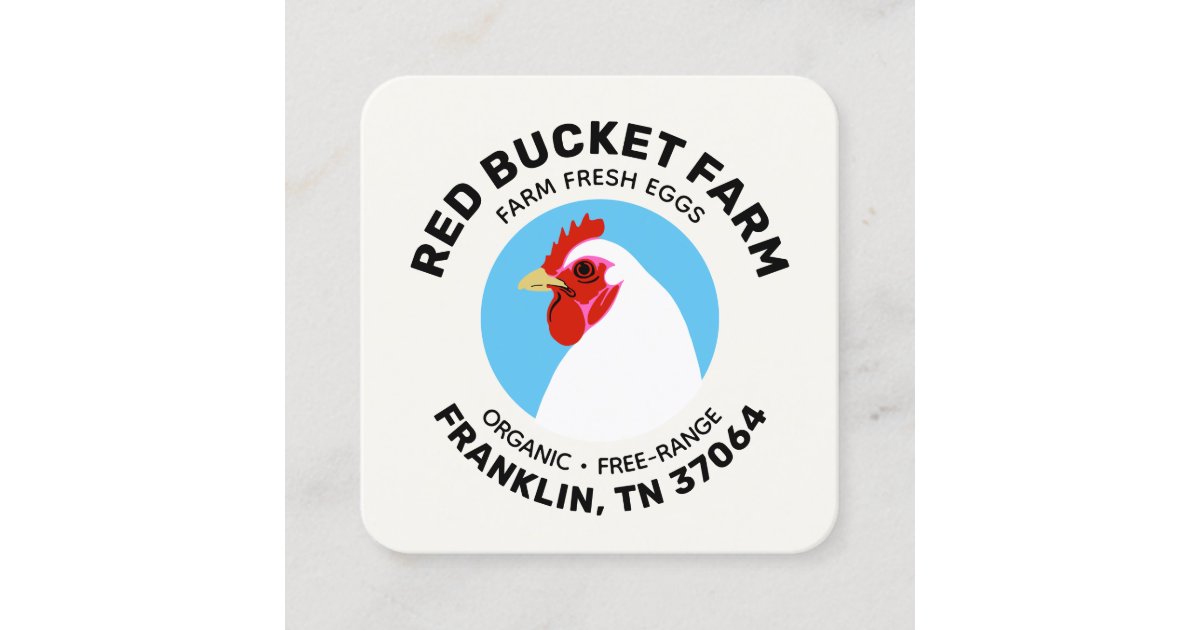 Chicken Farm Fresh Eggs Modern Square Business Card | Zazzle