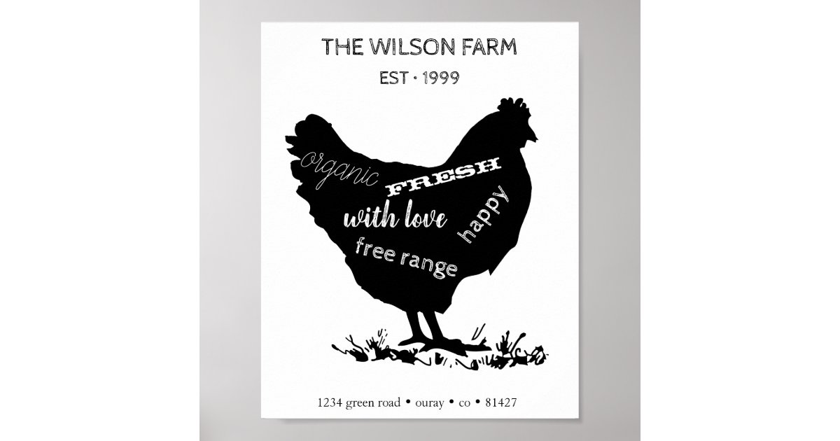 Chicken Farm ⎢Personalized Poster | Zazzle