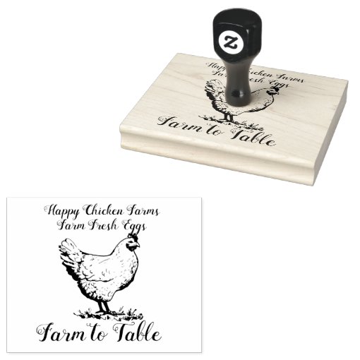 chicken farm to table rubber stamp | Zazzle