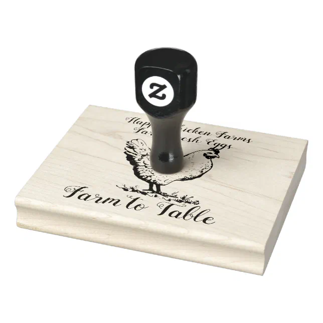 chicken farm to table rubber stamp | Zazzle