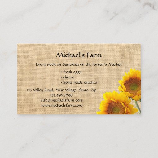 Chicken Farmer's Market Business Card | Zazzle