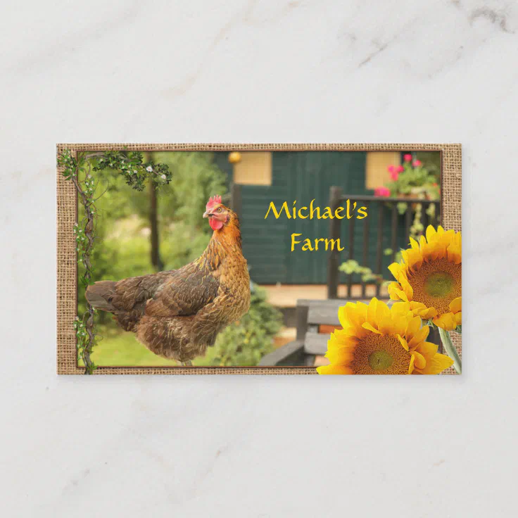 Chicken Farmer's Market Business Card | Zazzle