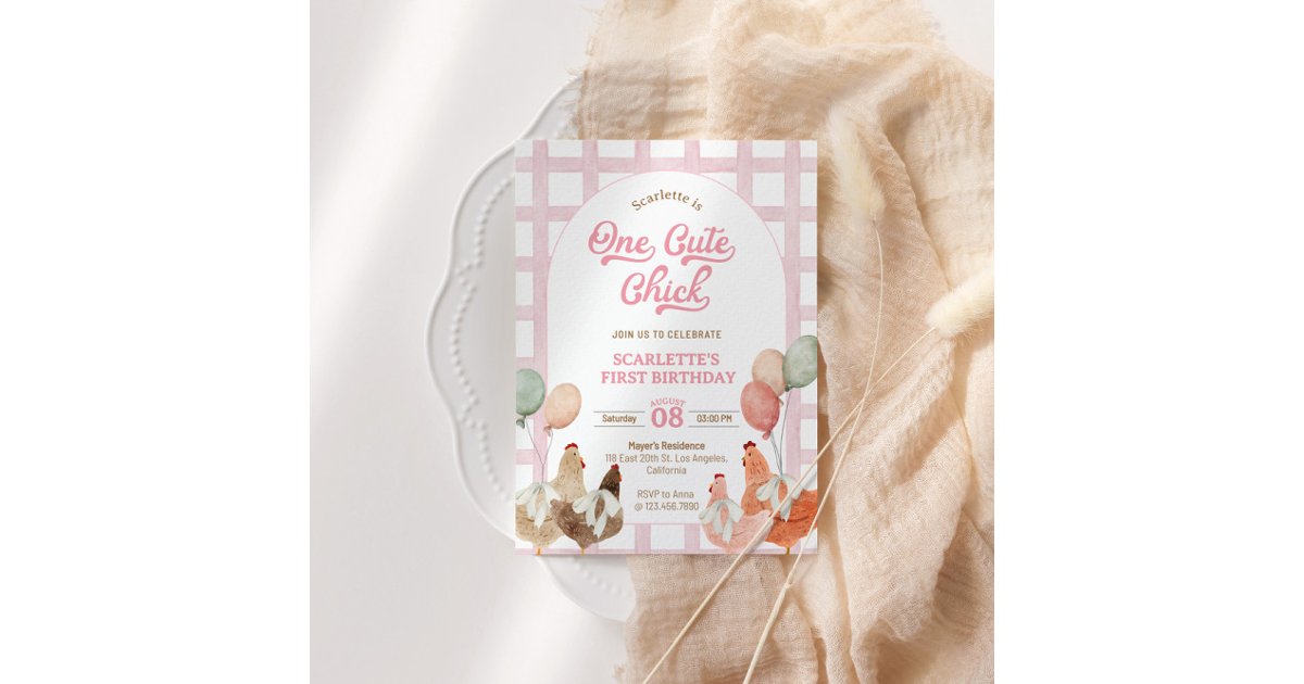 Chicken First Birthday Invitation | Zazzle