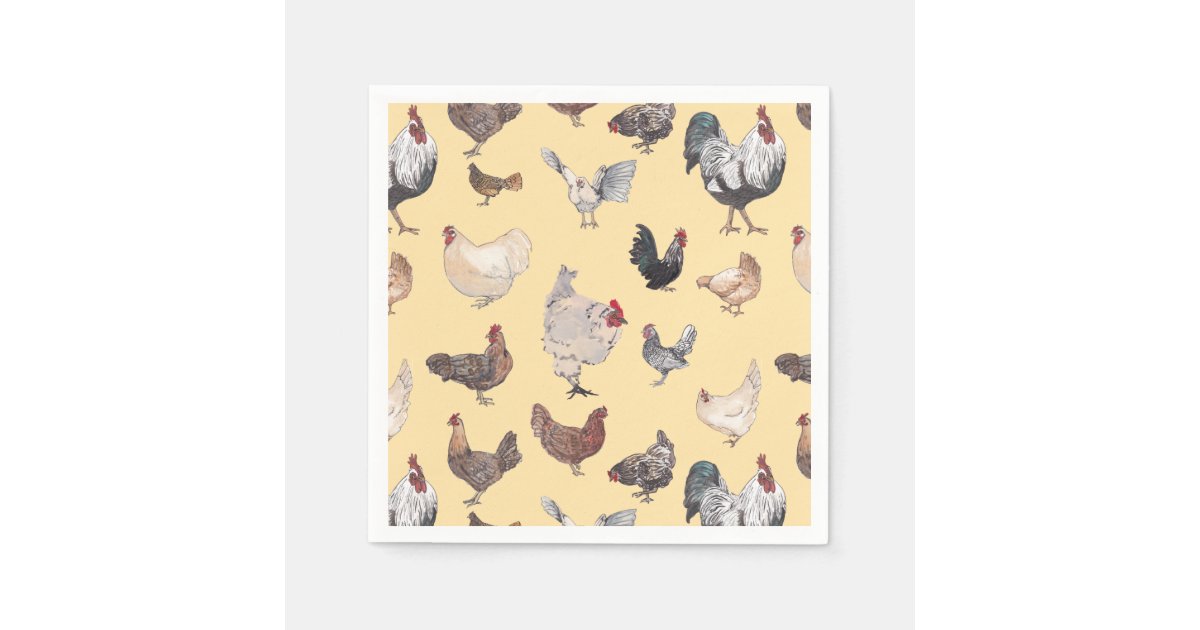 Chicken Happy Paper & Party Napkins | Zazzle