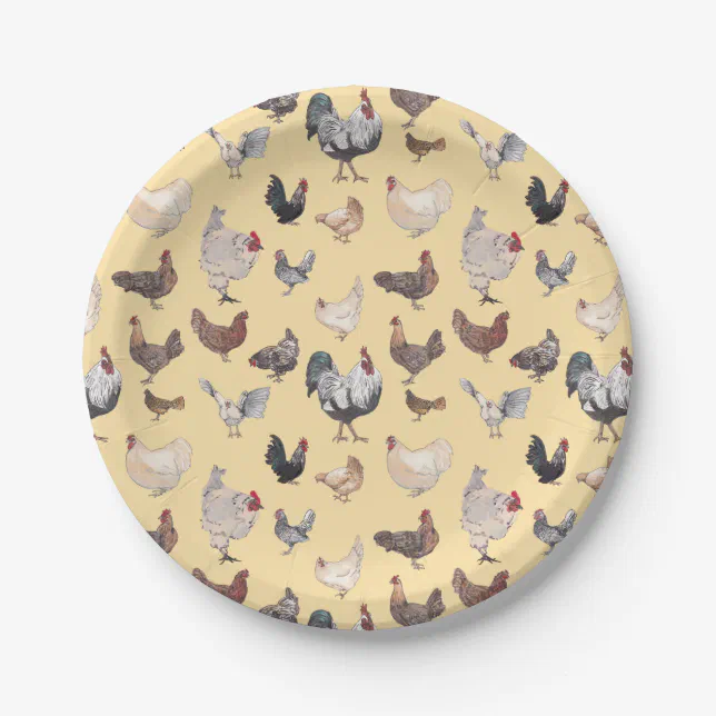 Chicken Happy Paper & Party Plates | Zazzle