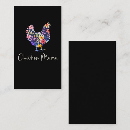 Chicken mama hen flowers farmer cute chicken business card | Zazzle