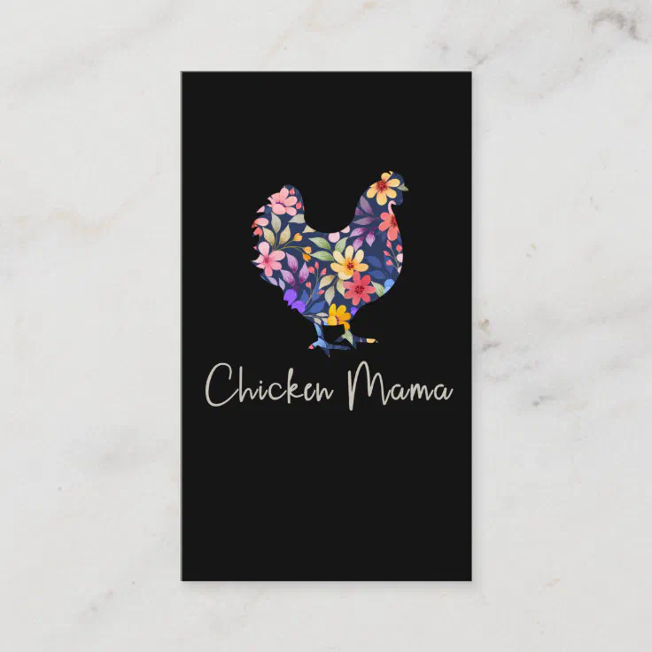 Chicken mama hen flowers farmer cute chicken business card | Zazzle