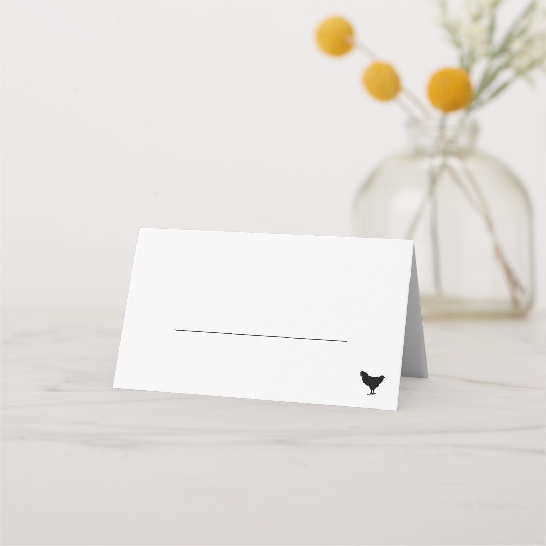Chicken Meal Option Wedding Place Card | Zazzle