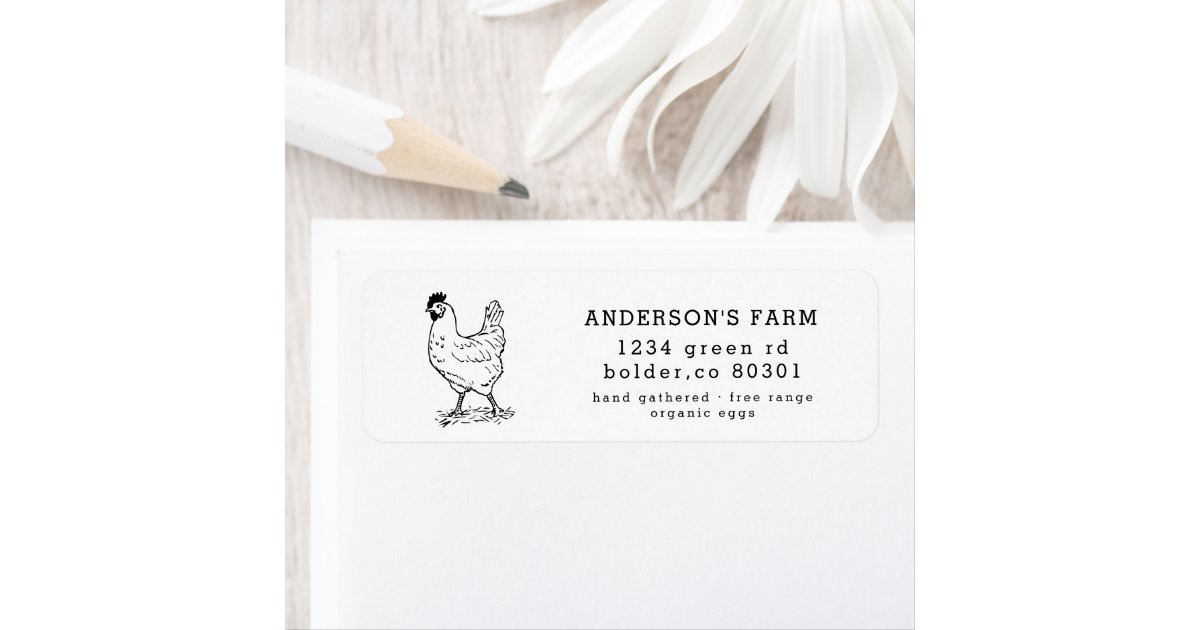 Chicken Organic Egg Farm Return Address Label | Zazzle