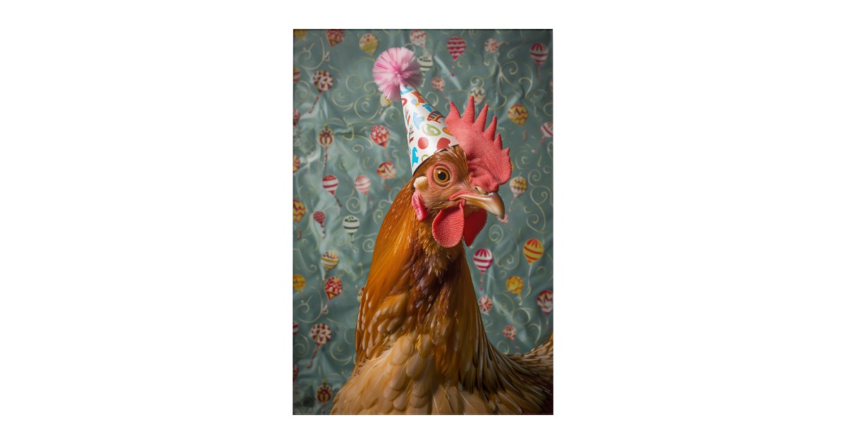 Chicken Party Hat Acrylic Print | Zazzle