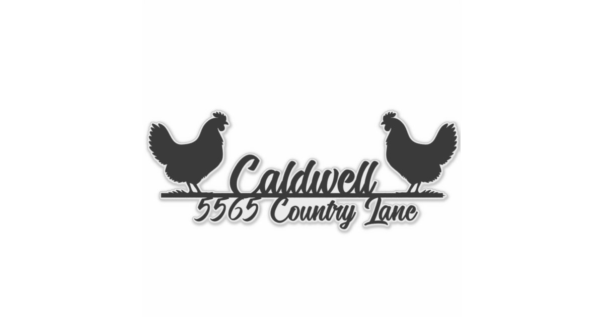Chicken Personalized Mailbox Address Sticker | Zazzle