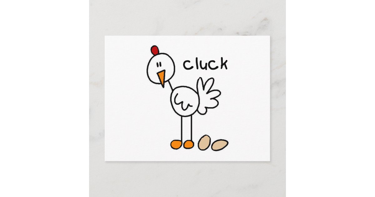 Chicken Says Cluck Tshirts and Gifts Postcard | Zazzle