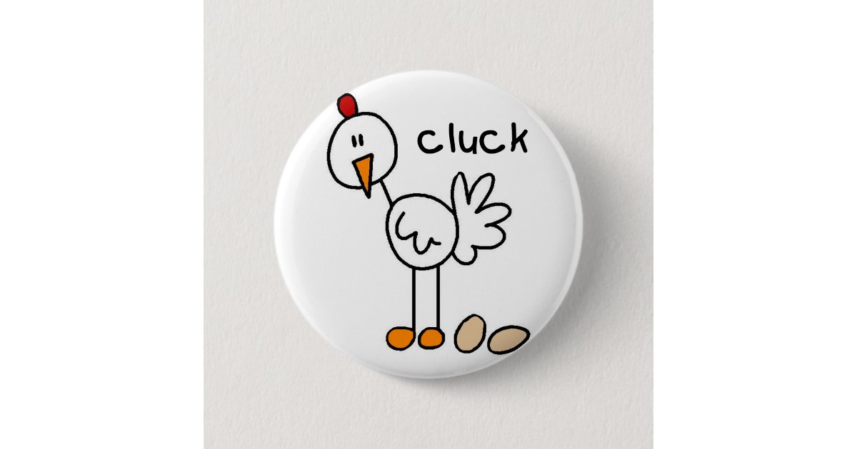 Chicken Stick Figure Button | Zazzle