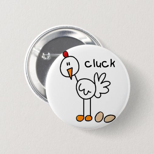 Chicken Stick Figure Button | Zazzle