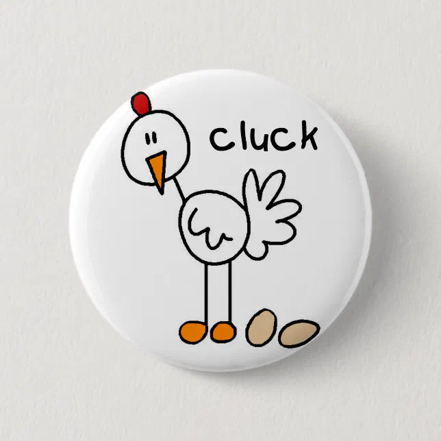 Chicken Stick Figure Button | Zazzle