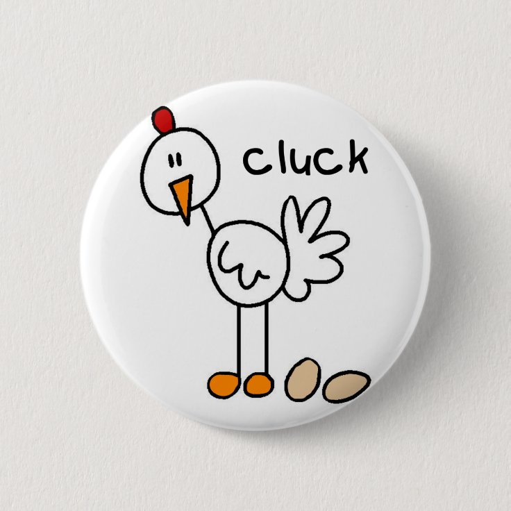 Chicken Stick Figure Button | Zazzle