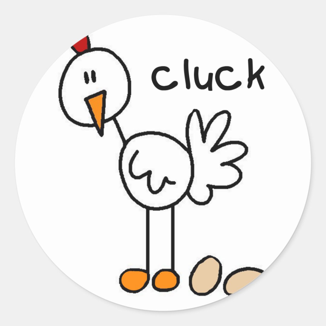 Chicken Stick Figure Sticker | Zazzle