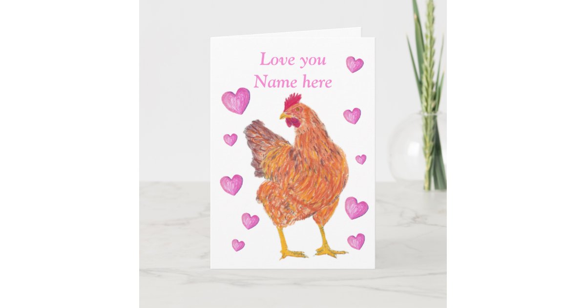 Chicken Valentine Holiday Card | Zazzle