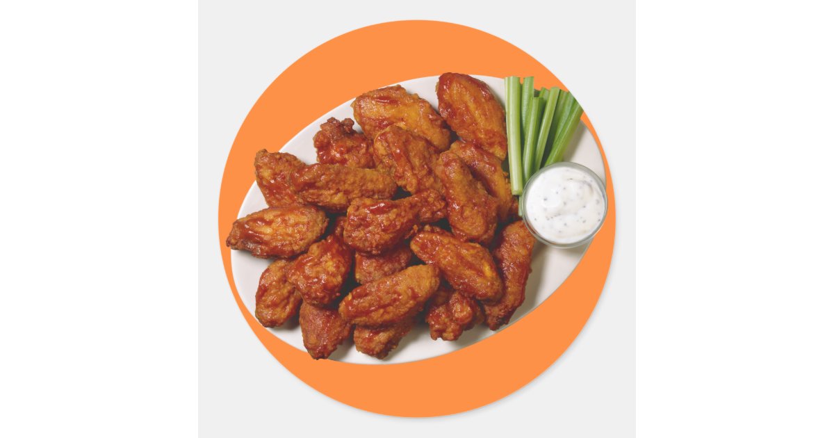 Chicken Wings Classic Round Sticker | Zazzle