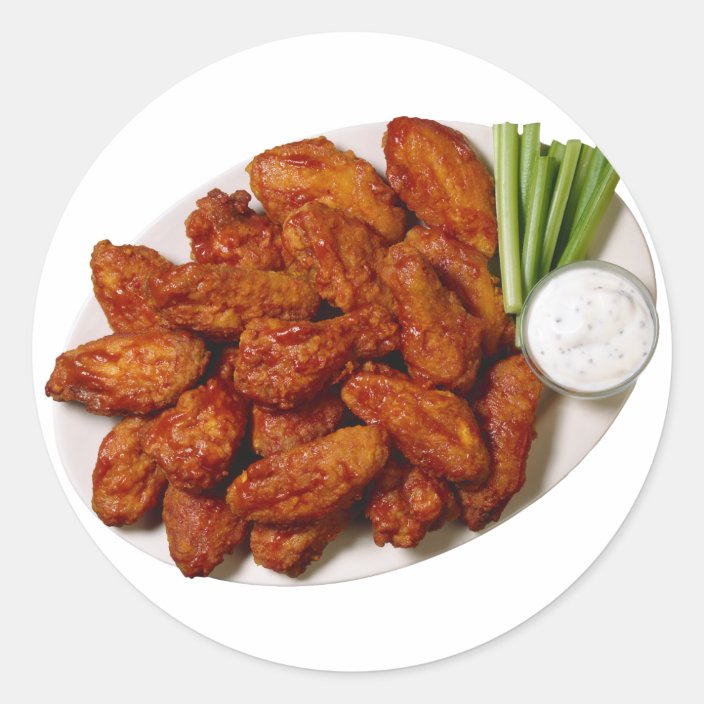 Chicken Wings Classic Round Sticker | Zazzle.com