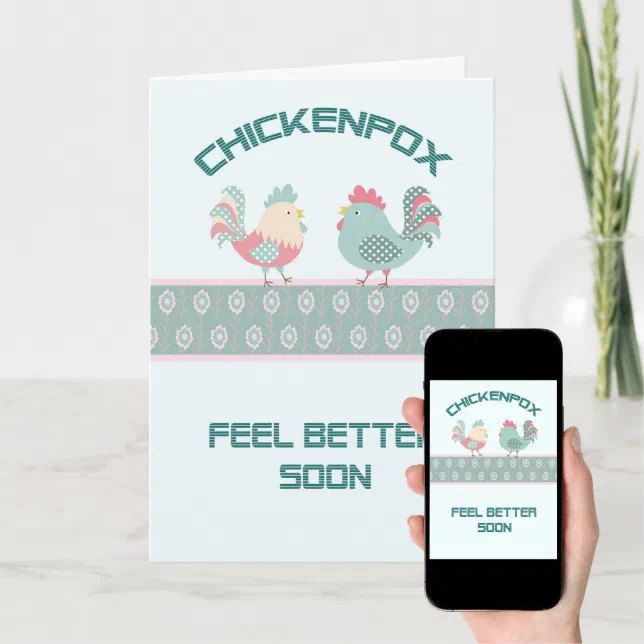 Chickenpox Get Well Soon Card with Chickens | Zazzle