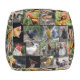 Chickens And Roosters In A Photo Collage, Pouf | Zazzle