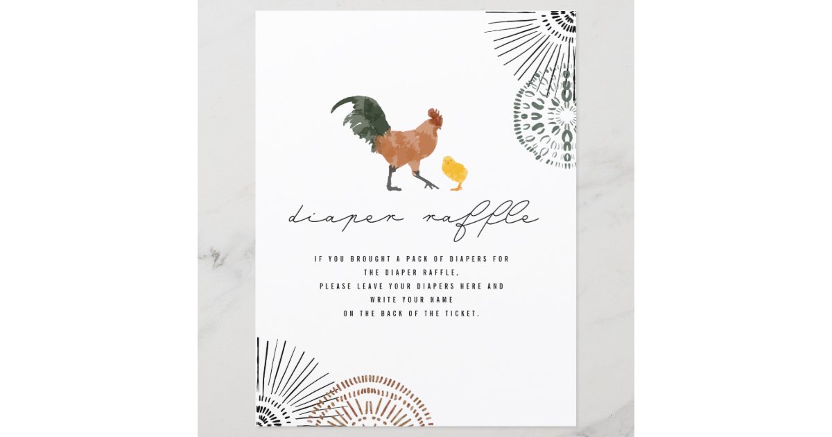 Chickens Baby Shower Diaper Raffle | Zazzle