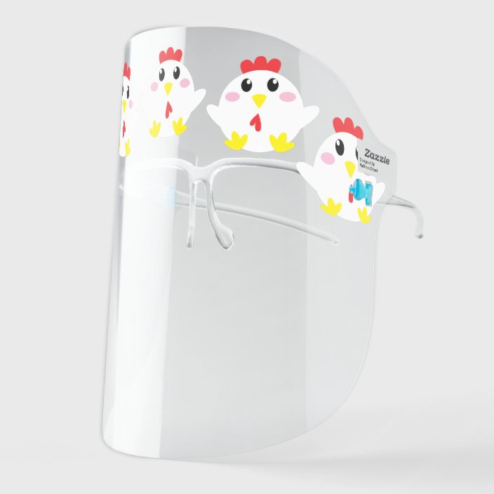 Chickens Cute Farm Hen Bird Cartoon Face Shield | Zazzle.com